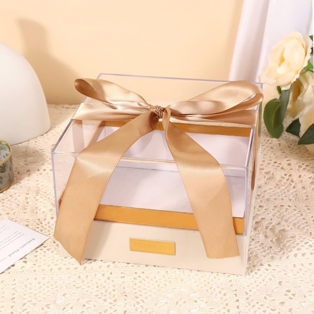Buy BIG SQUARE BOX WITH TRANSPARENT ARCYLIC COVER (CREAM) | Fragrance ...
